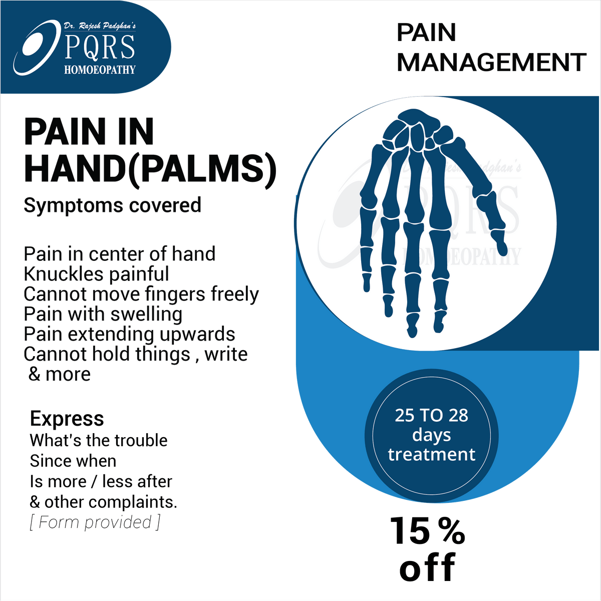 PAIN IN HAND (PALMS) – PQRS Homoeopathy